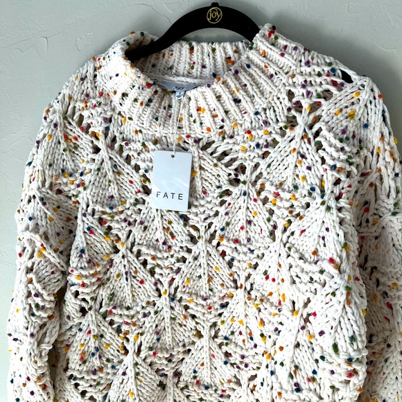 Fate | Sweaters | Nwt Fate Chenille Confetti Mockneck Sweater S | Poshmark